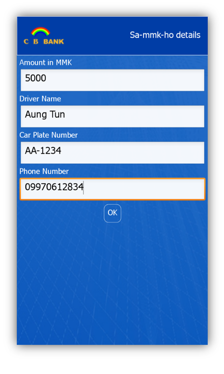 CB mobile Top up steps page| Grab MM
